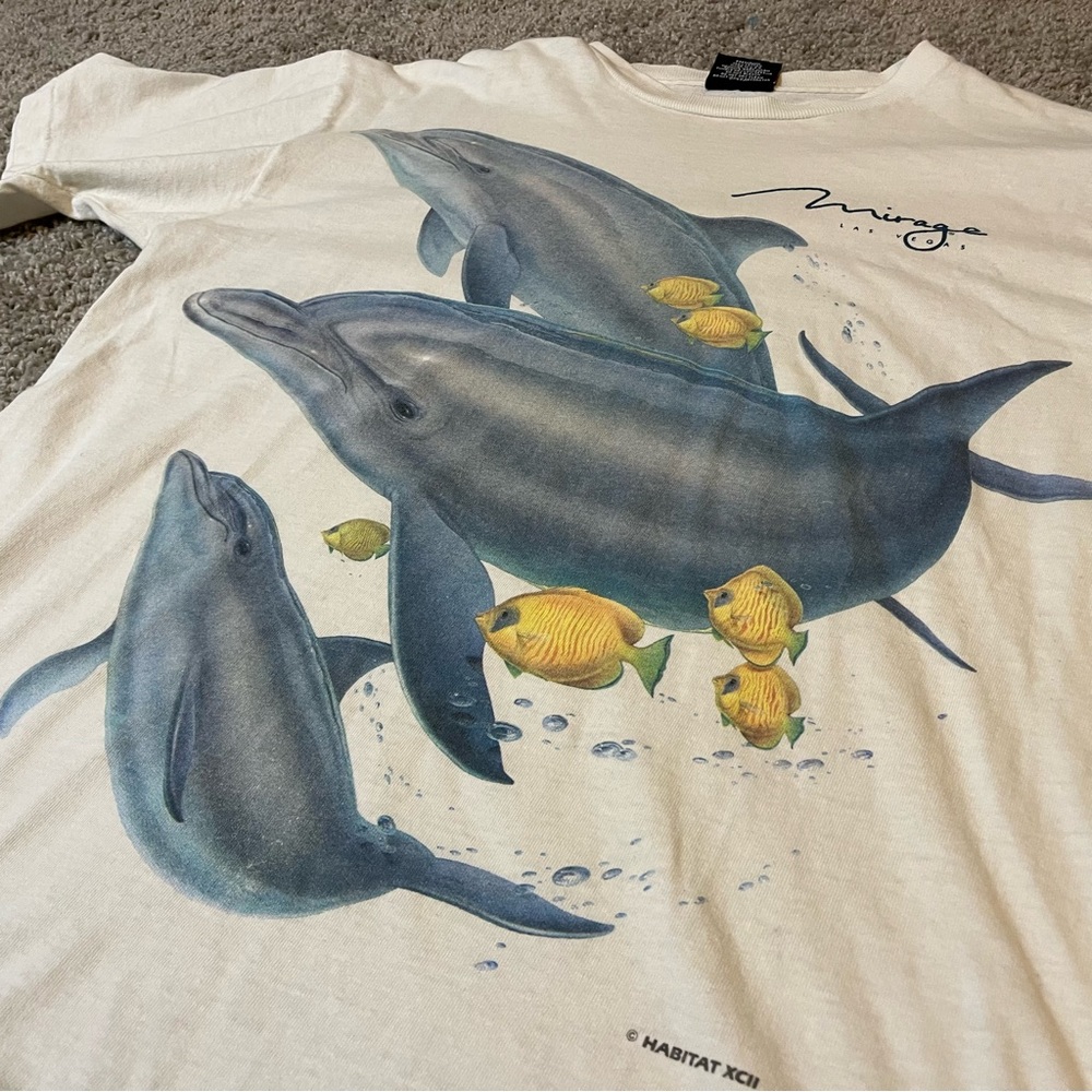 Vintage The Mirage ‘Dolphin’ Tee Shirt Size Mens Medi… - Gem